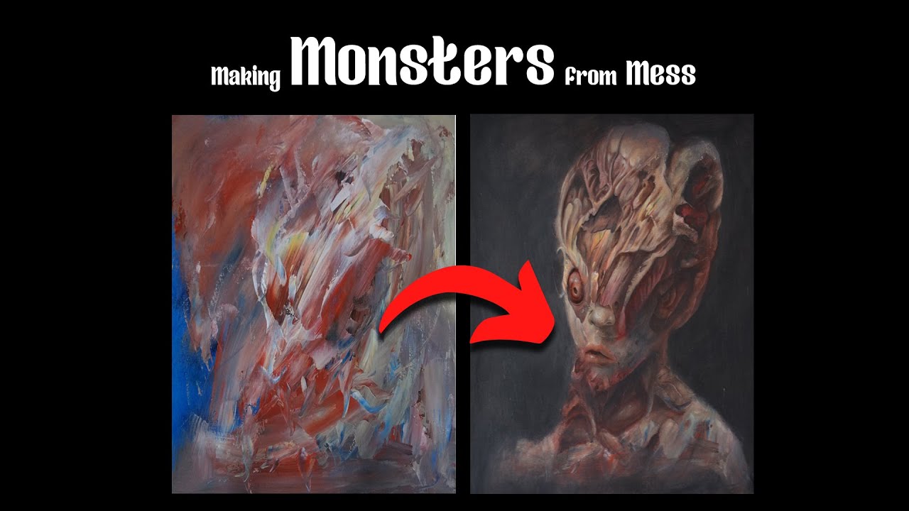 Monsters from Mess - painting from abstract to abnormal. - YouTube