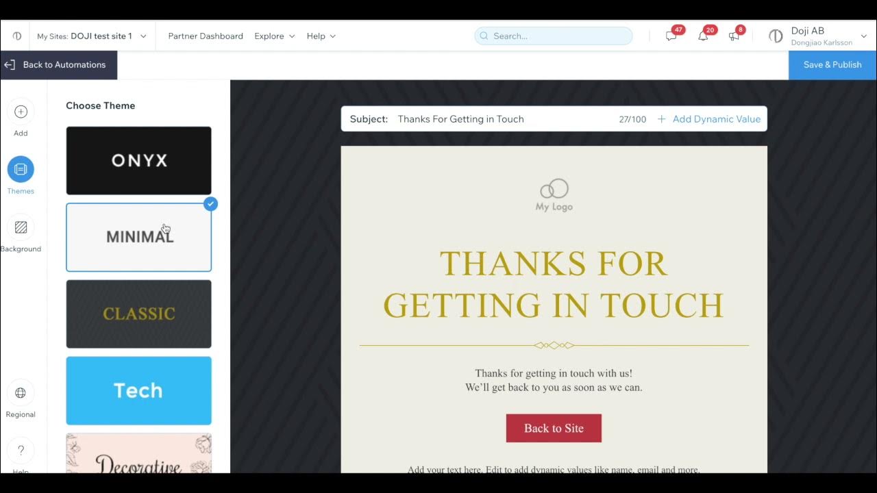 How to set up automation email from Wix form - YouTube