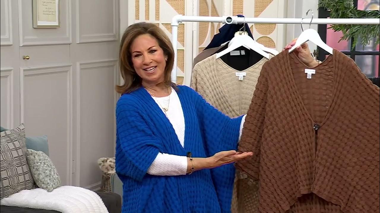 Susan Graver Fully Fashioned Pucker Knit Cocoon Shrug on QVC - YouTube