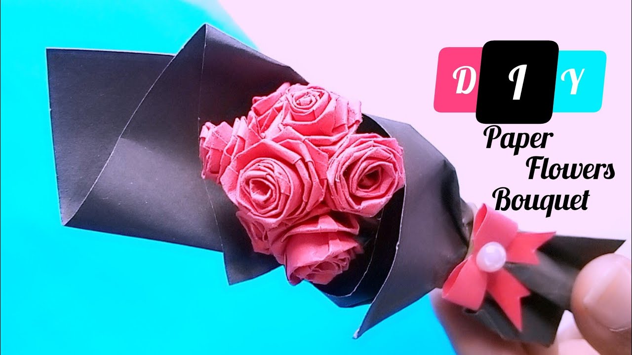DIY Flower Bouquet gift ideas/ DIY paper flower bouquet/ Paper craft ...