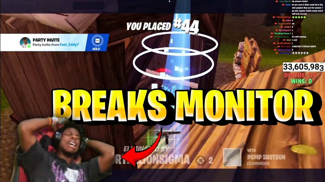 iShowSpeed breaks his Monitor after getting stream sniped in Fortnite ...