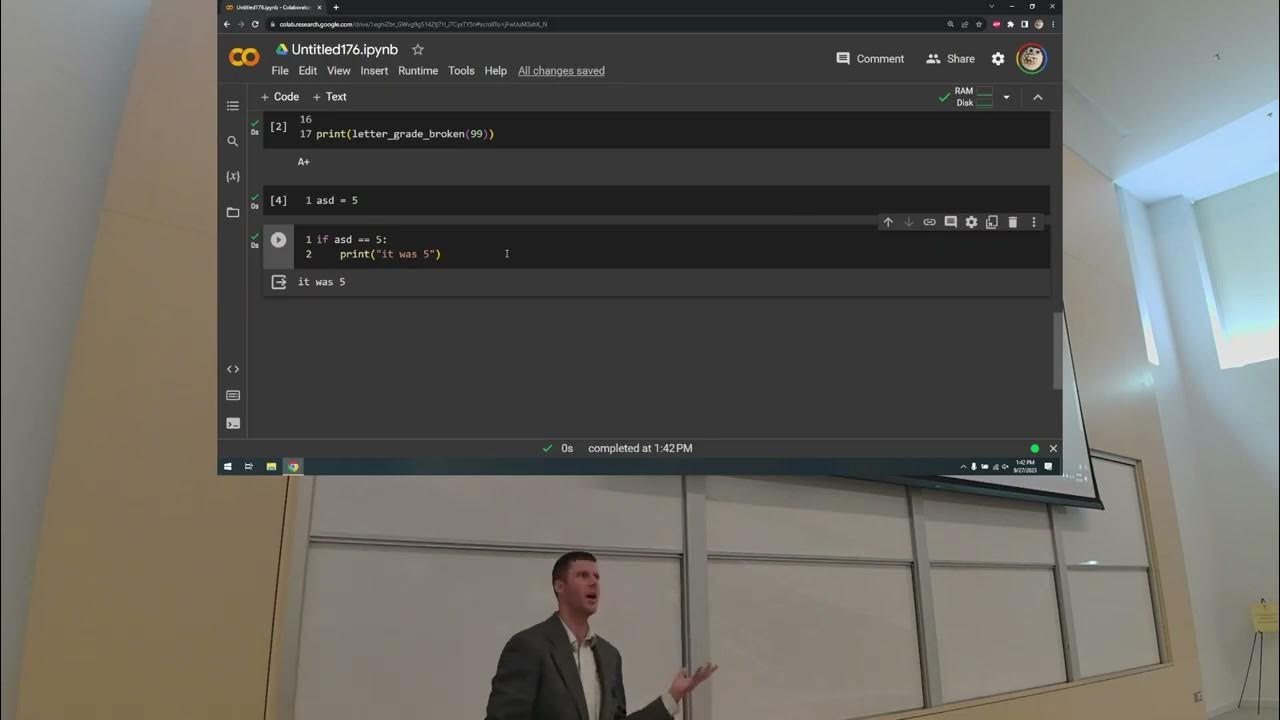 CSCI 161 Section 11 --- September 27, 2023 - YouTube