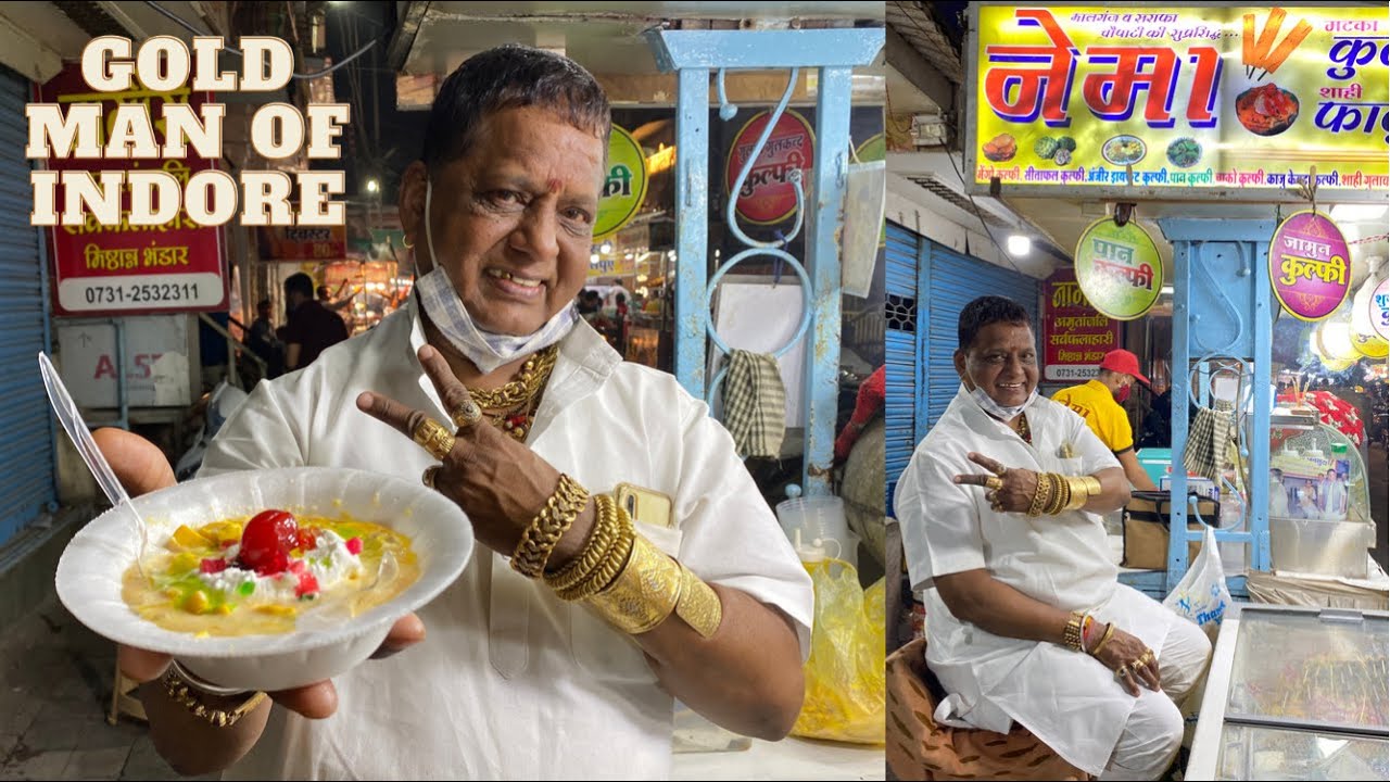‘GOLD MAN OF INDORE’ |Nema Falooda Kulfi |Unique Indian Street Food ...