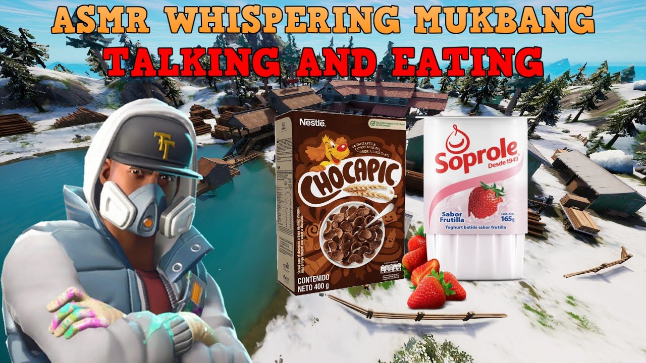 ASMR MUKBANG EATING CEREAL + WHISPERING l FORTNITE ARENA DIVISION 10 l ...
