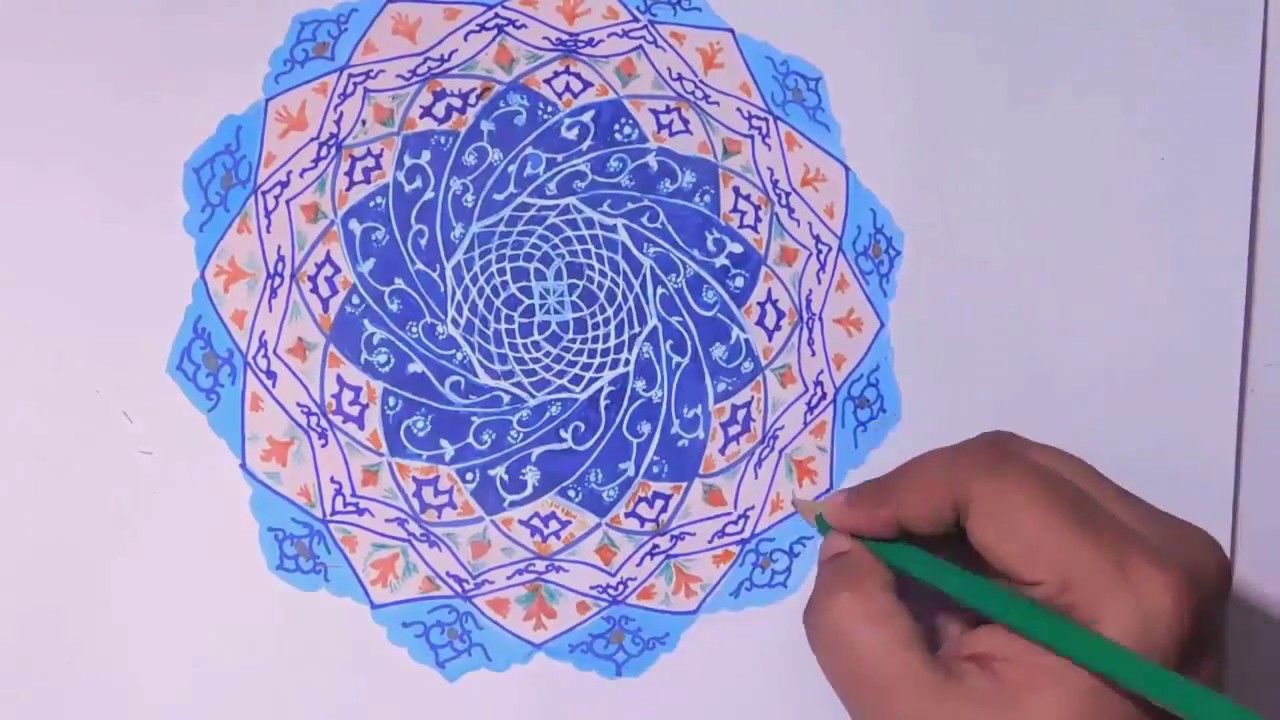 How to draw Iranian Geometric Design by Sharif Arts - YouTube
