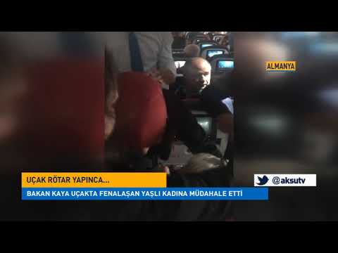Bakan Kaya'dan uçakta fenalaşan yaşlı kadına müdahale