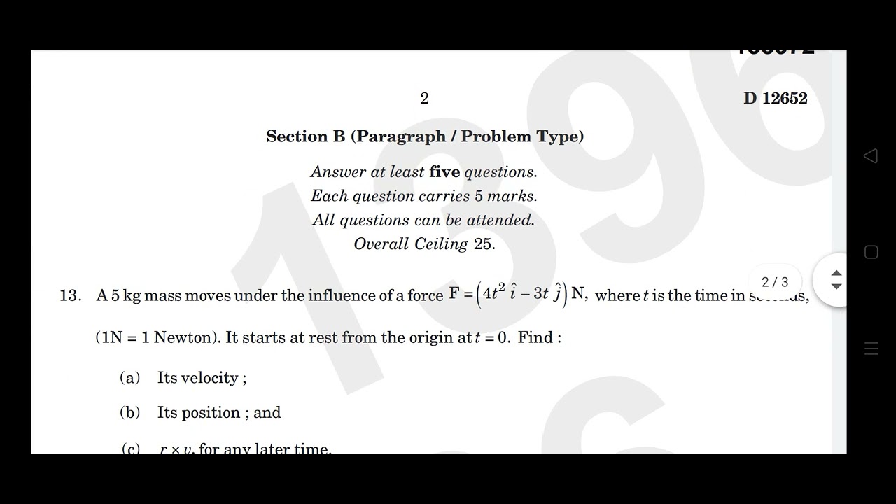 1st sem bsc physics mechanics-1 2021 year question paper calicut ...
