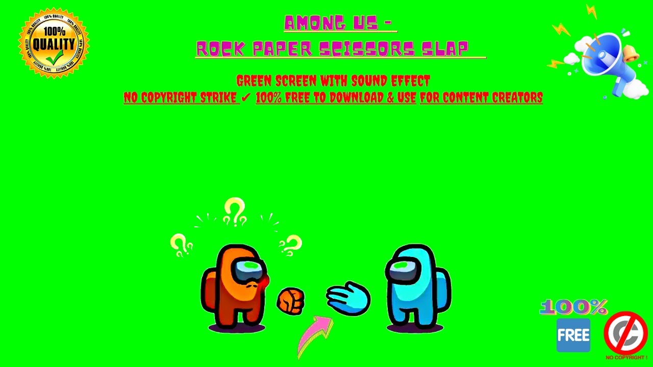 Among Us - " Rock Paper Scissors🗿📄 ️ Kill "G reen Screen🔥Sound Effect🔊👍 ...
