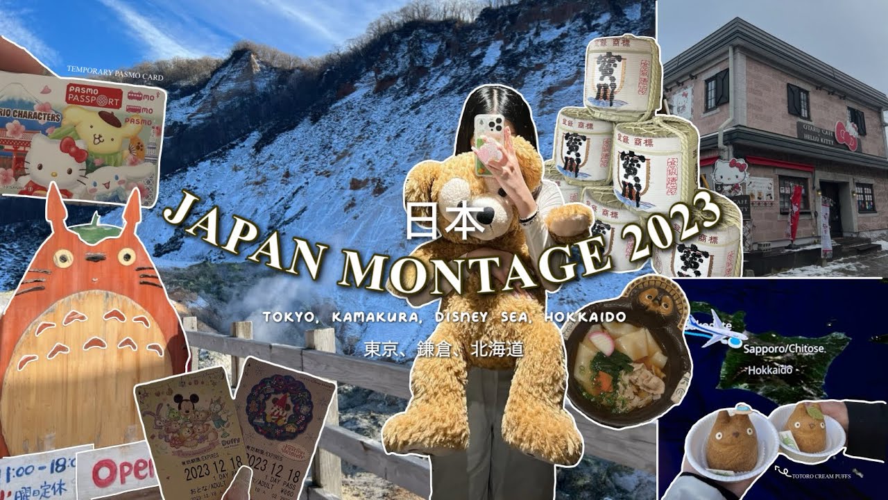 JAPAN MONTAGE 2023 🍶🎄(tokyo, kamakura, kirby cafe, disney sea, hokkaido ...