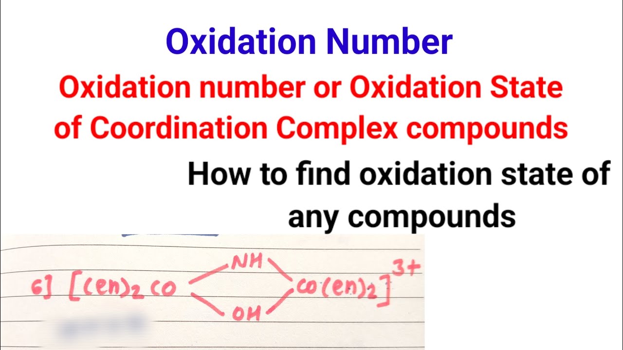 Oxidation State|Oxidation number of coordination compound|How to find ...