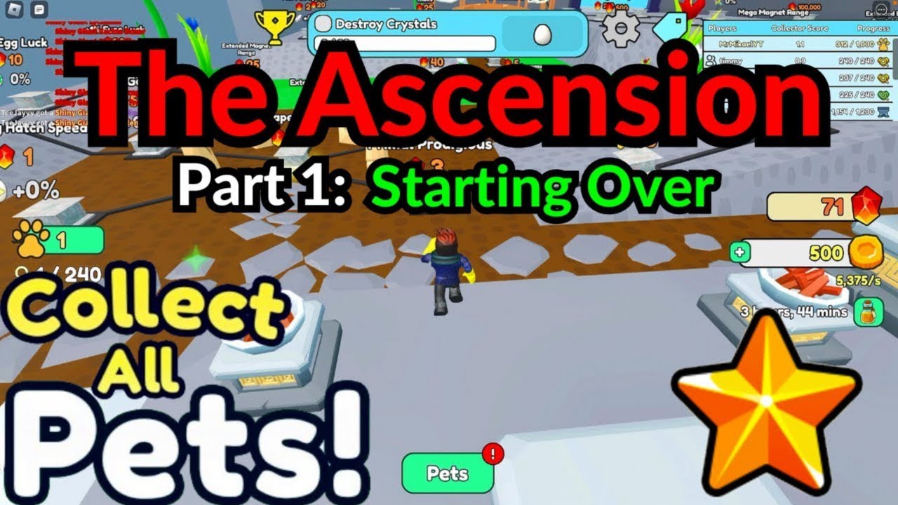 Roblox Collect All Pets | The Ascension Part 1: Starting Over - YouTube