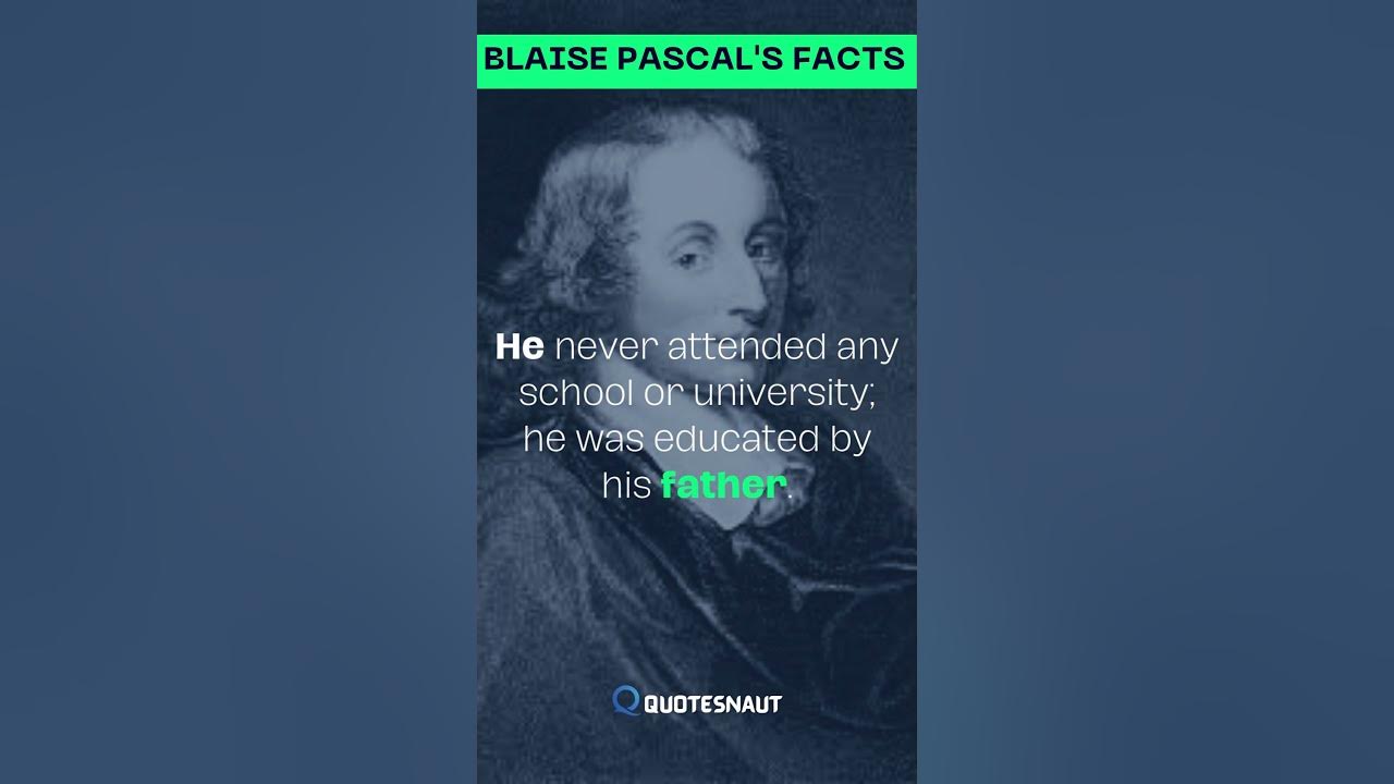 5 Interesting Facts On Blaise Pascal #shorts #blaisepascal #facts - YouTube