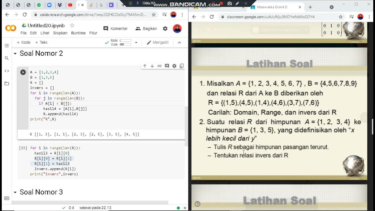 Latihan Soal Relasi menggunakan python - YouTube