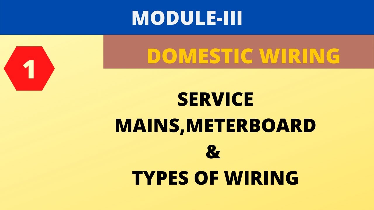 VTU//BEE//MODULE-III/DOMESTIC WIRING /SERVICE MAINS,METER BOARD AND ...