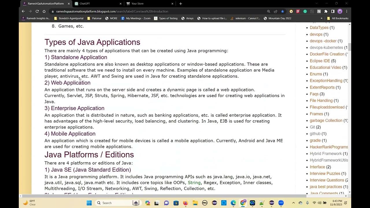 CoreJava Introduction NOV 08 2023 - YouTube