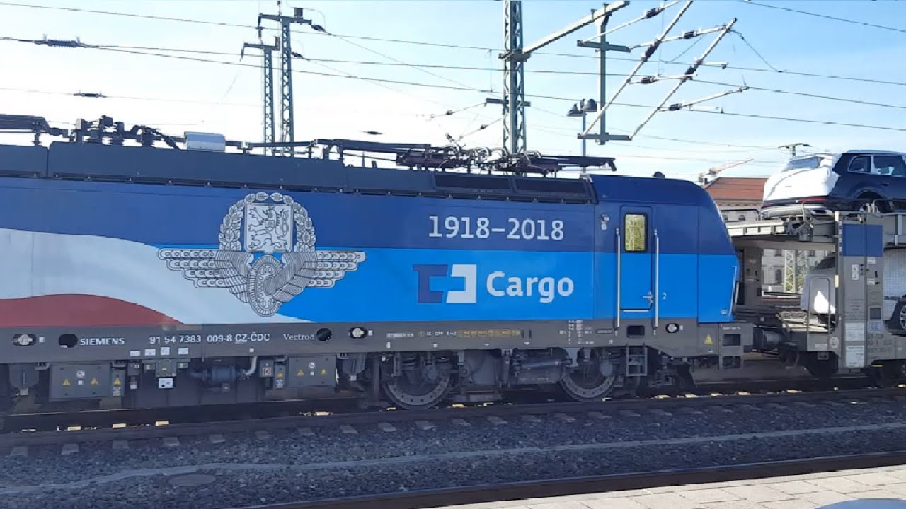 Auto-güterzug/cars-freight train + ČD(Czech) cargo in Dresden-Neustadt ...