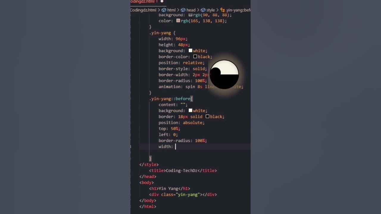 Create Yin Yang Animaton With Stylecss Coding Programming Html Javascript Python Animation