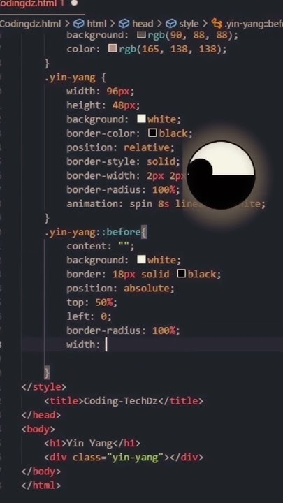 Create Yin Yang Animaton With Stylecss Coding Programming Html Javascript Python Animation