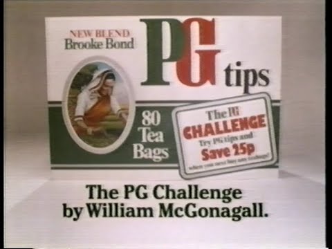 PG Tips advert 1984 The PG Challenge by William McGonagall - YouTube