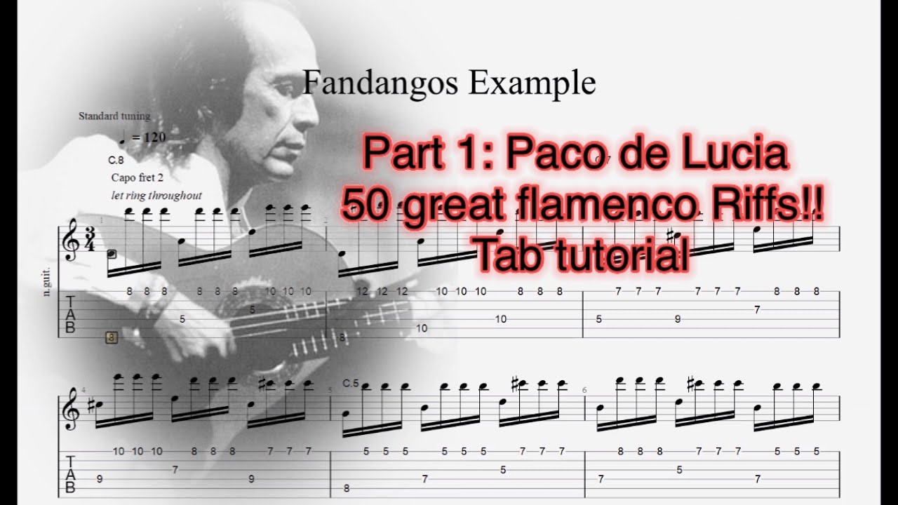 Part 1 50 great Flamenco Riffs Tab Tutorial - YouTube