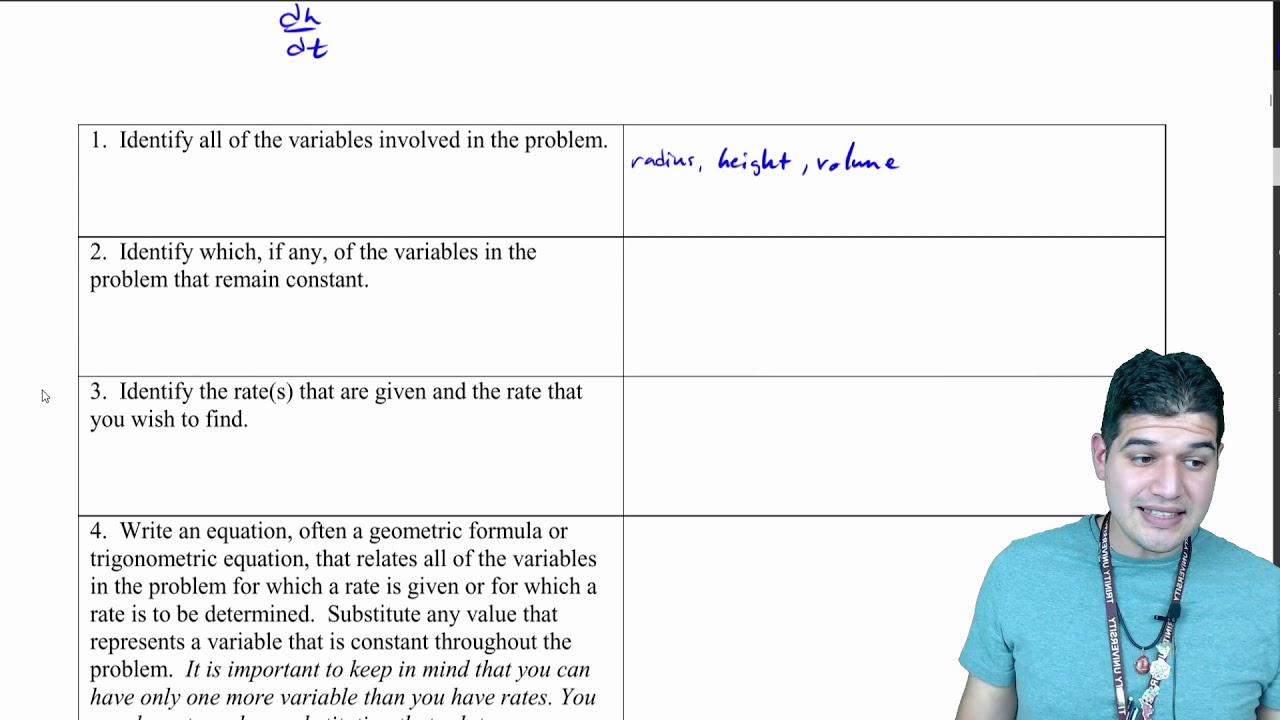 4.2d Related Rates Water Leaking Out of Cylinder | AP Calculus - YouTube