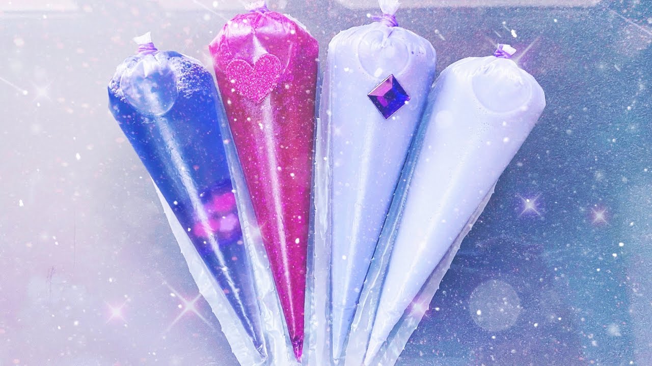 Purple Candy Slime🍭/Making Purple Glossy Slime with Cute Piping Bags ...