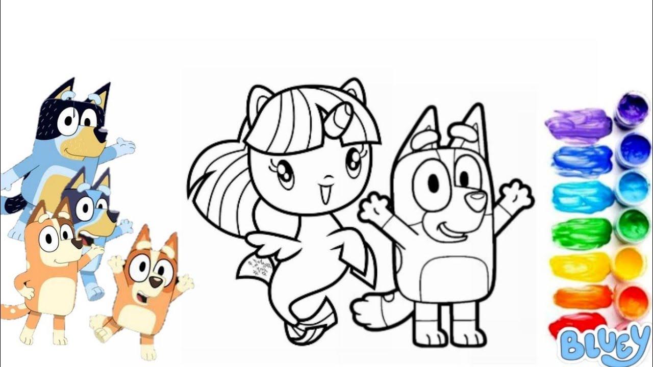Bluey Meets My Little Pony 🐴🌈 | Cartoon Adventure Drawing - YouTube