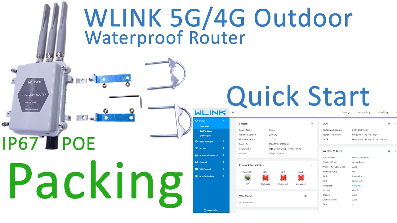 WLINK 5G/4G Outdoor Industrial Waterproof Router | Packing | Quick ...