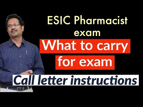 Call letter instructions for ESIC PHARMACIST EXAM - Must know - YouTube