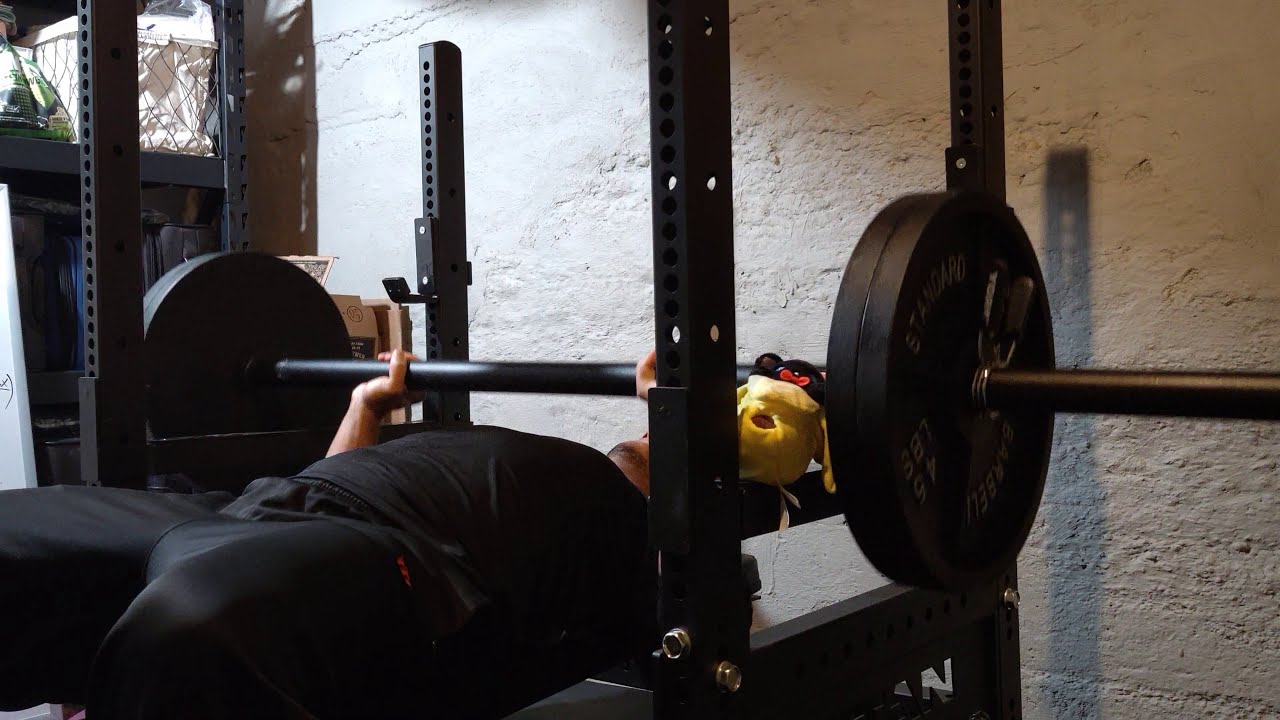 225lb Fat bar Bench Rep Personal Best! - YouTube