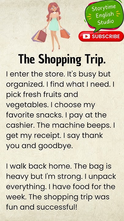 The Shopping Trip | Listening and Reading Practice | Learn English ...