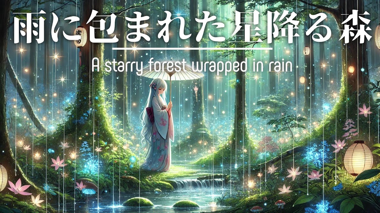 A starry forest wrapped in rain : Relax Ambient Rain Music - YouTube