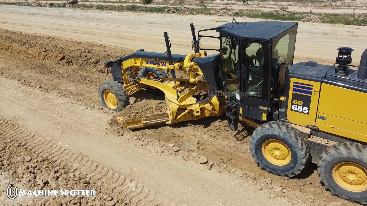 Amazing Motor Grader Skilled operator grades the road - YouTube