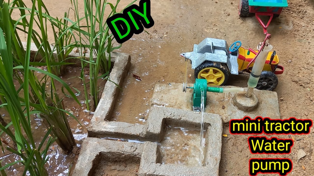 mini dc Motor tractor and Water pump science project - YouTube