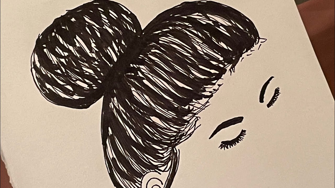 Girl hair Messy bun drawing amazing | Step by Step | Easy hair style ...
