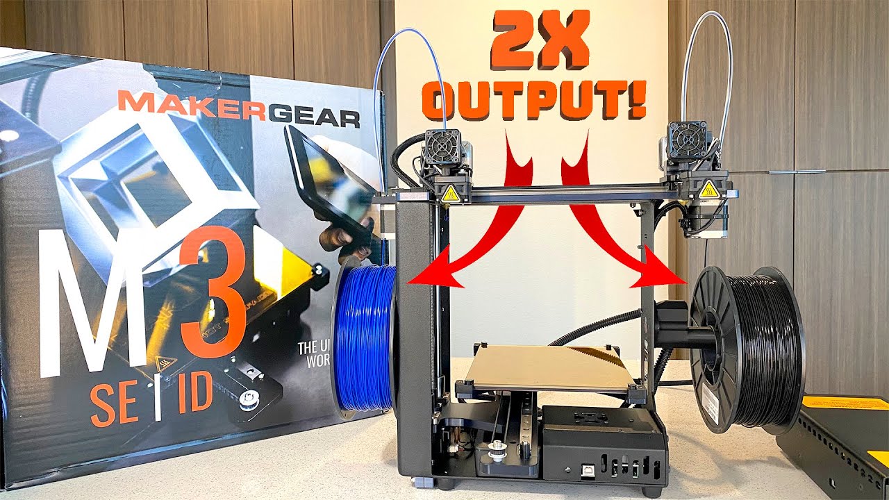 MakerGear M3-ID 3D Printer Unboxing | Independent Dual Extruders | USA ...