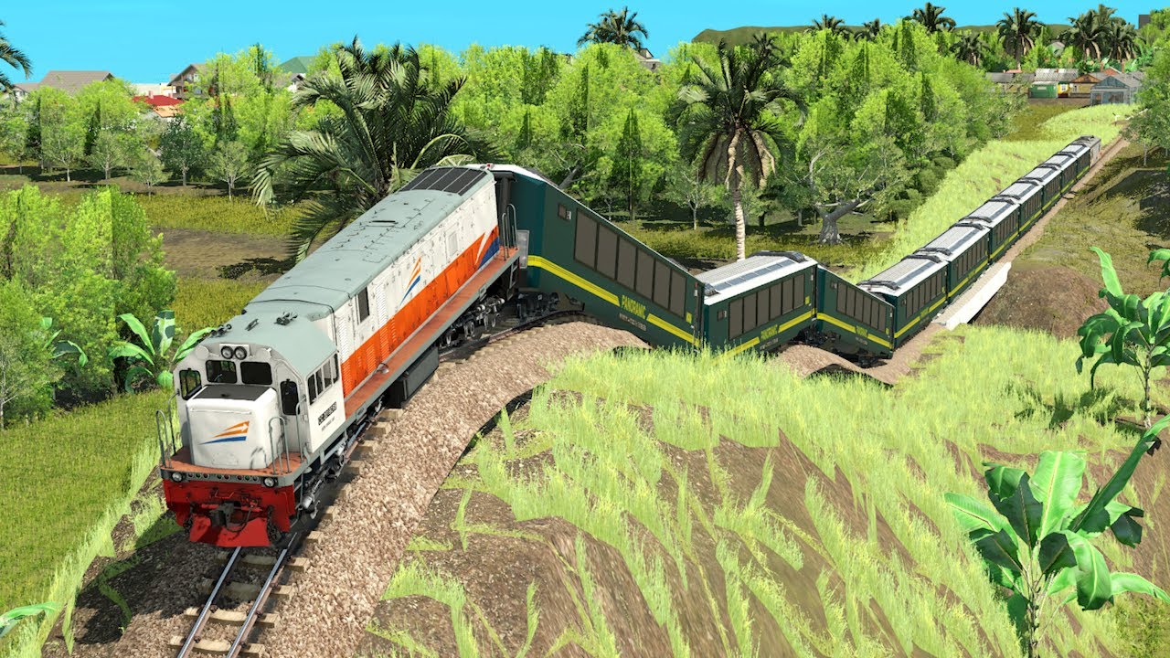 Kereta Api Berjalan Lewat Rel Menanjak | Trains Run Through Uphill ...