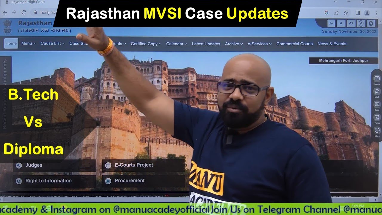 Rajasthan MVSI B.Tech Vs Diploma Case Updates I #rsmssb_mvsi #courtcase ...