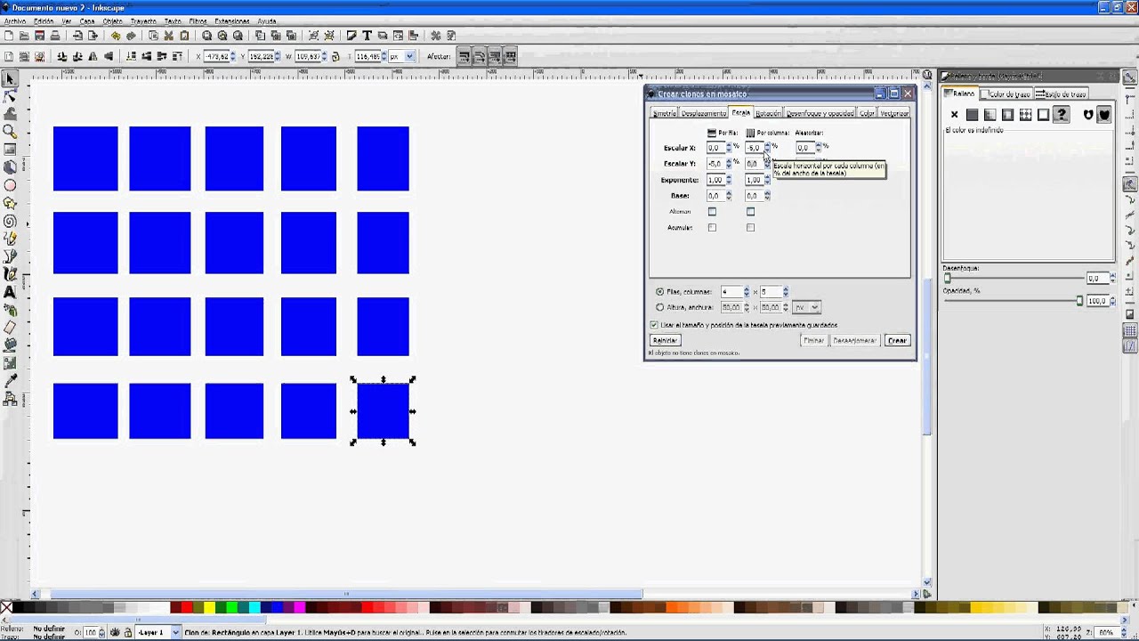 Curso Inkscape 19 - Crear clones en mosaico - YouTube