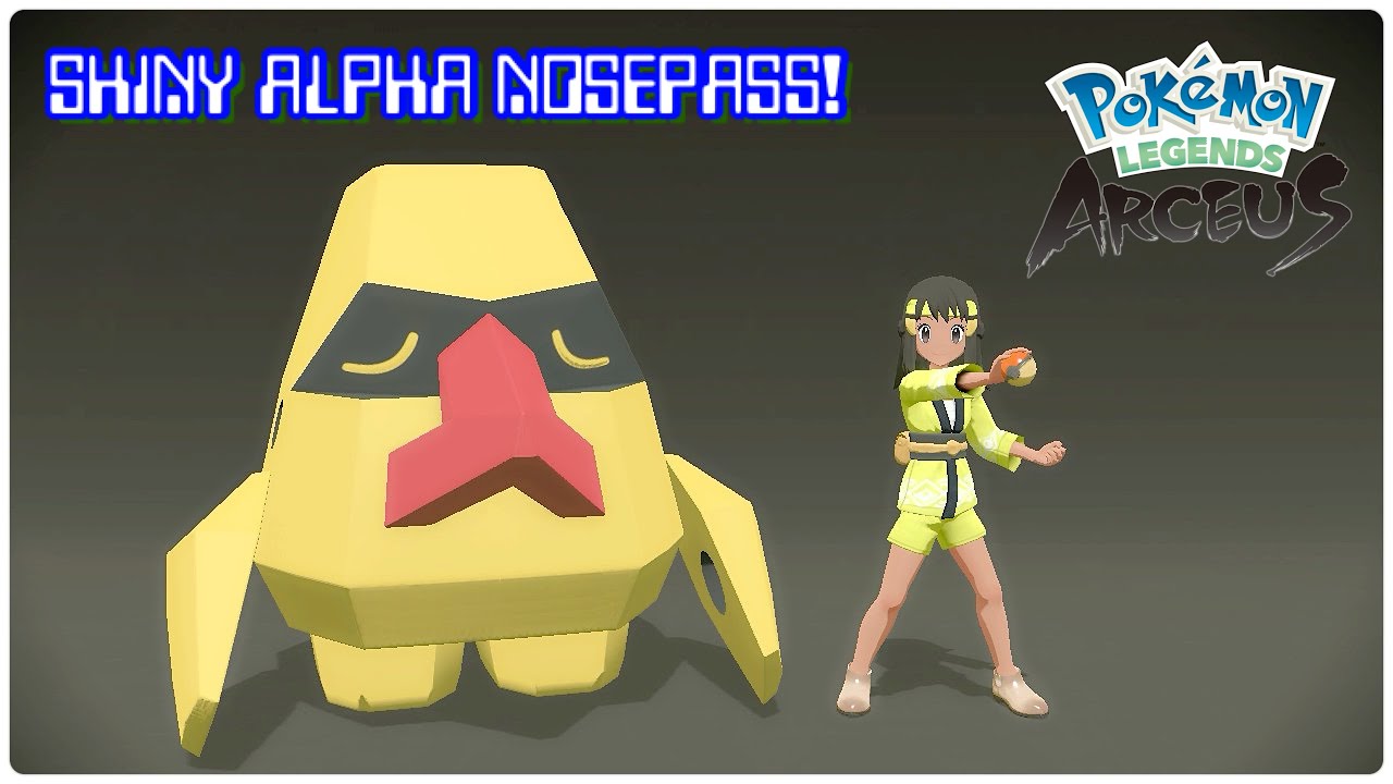 Pokémon Legends Arceus: CATCHING SHINY ALPHA NOSEPASS! - YouTube