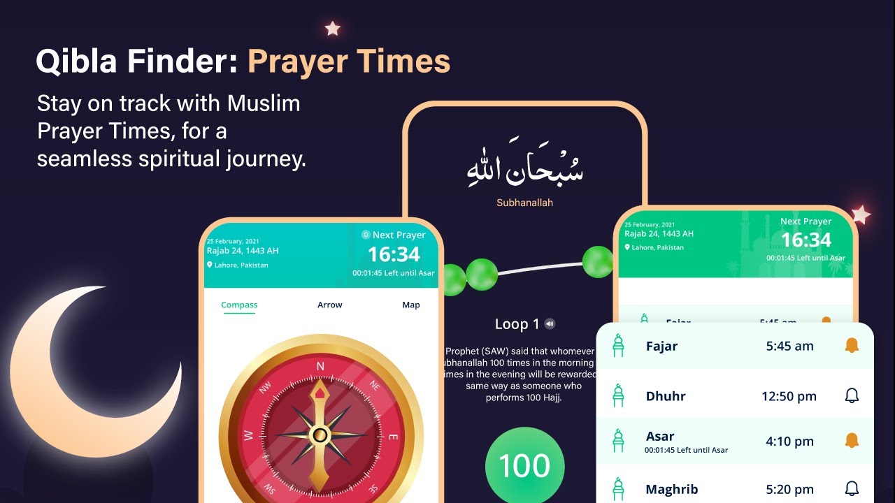 Qibla Finder - Prayer Times - YouTube