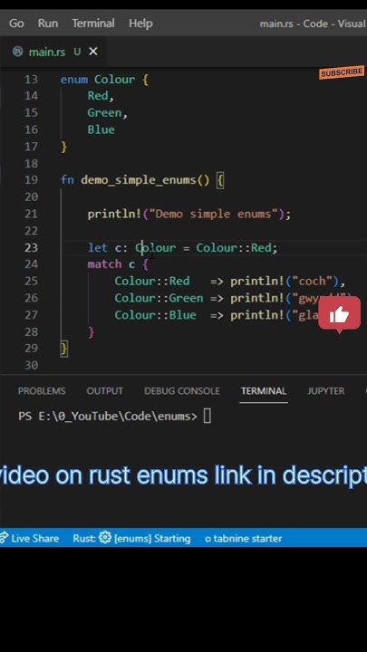 Learn Rust Along With Me Enums In Rust Tutorial Rustlang Rustprogramming Rust Codeasbytes