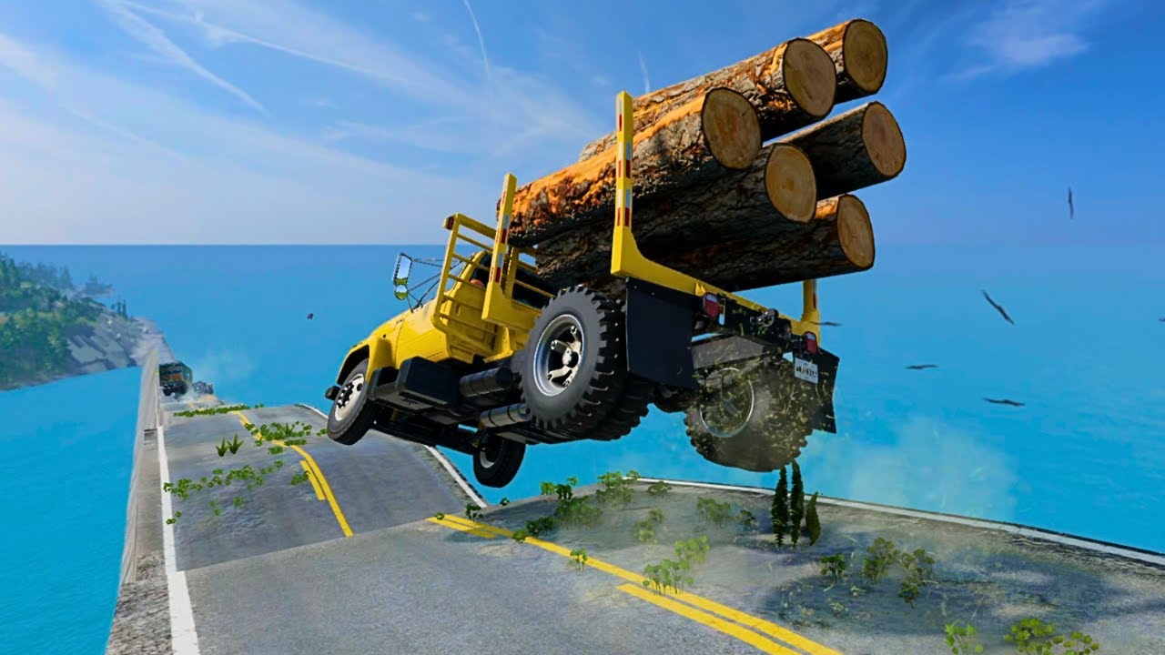 Trucks vs Giant Ramps | BeamNG.drive #06 - YouTube