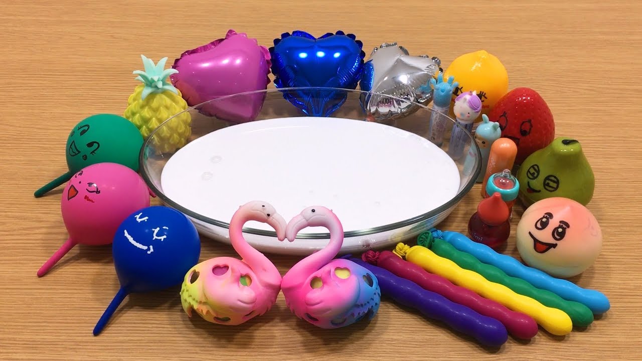 Mixing Random Things into Glossy Slime #3 !!! SlimeSmoothie Satisfying ...