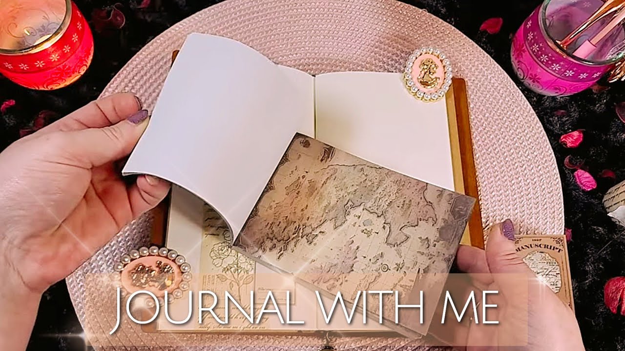 ASMR Journaling Relaxing Sounds - Decorating My First Journal (No ...