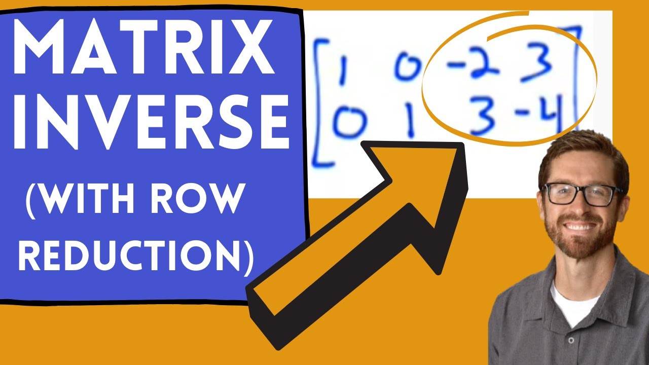 Finding a matrix inverse with row reduction - YouTube