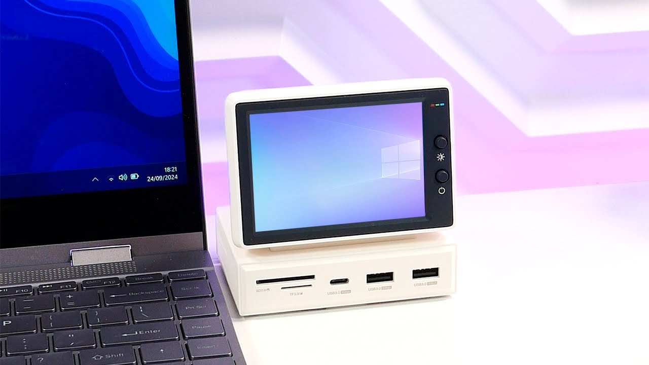 HUB USB CON PANTALLA 😍 Hagibis Mini Monitor USB-C Docking Station - YouTube