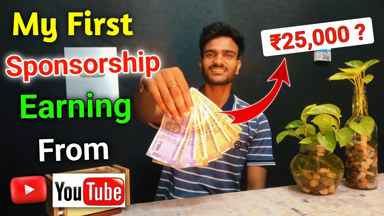 My First Income From YouTube Sponsorship 🤑💸 - YouTube