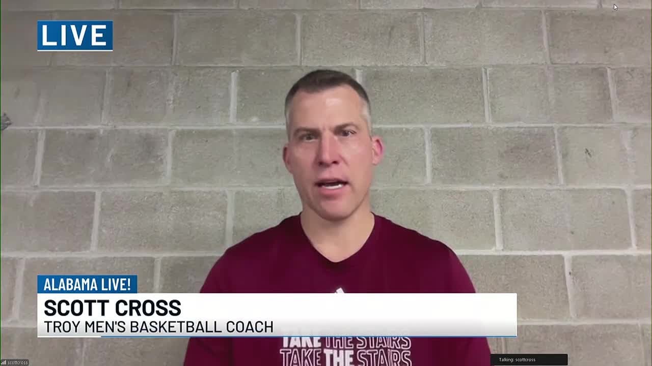 Troy men's basketball Coach Scott Cross previews upcoming games - YouTube