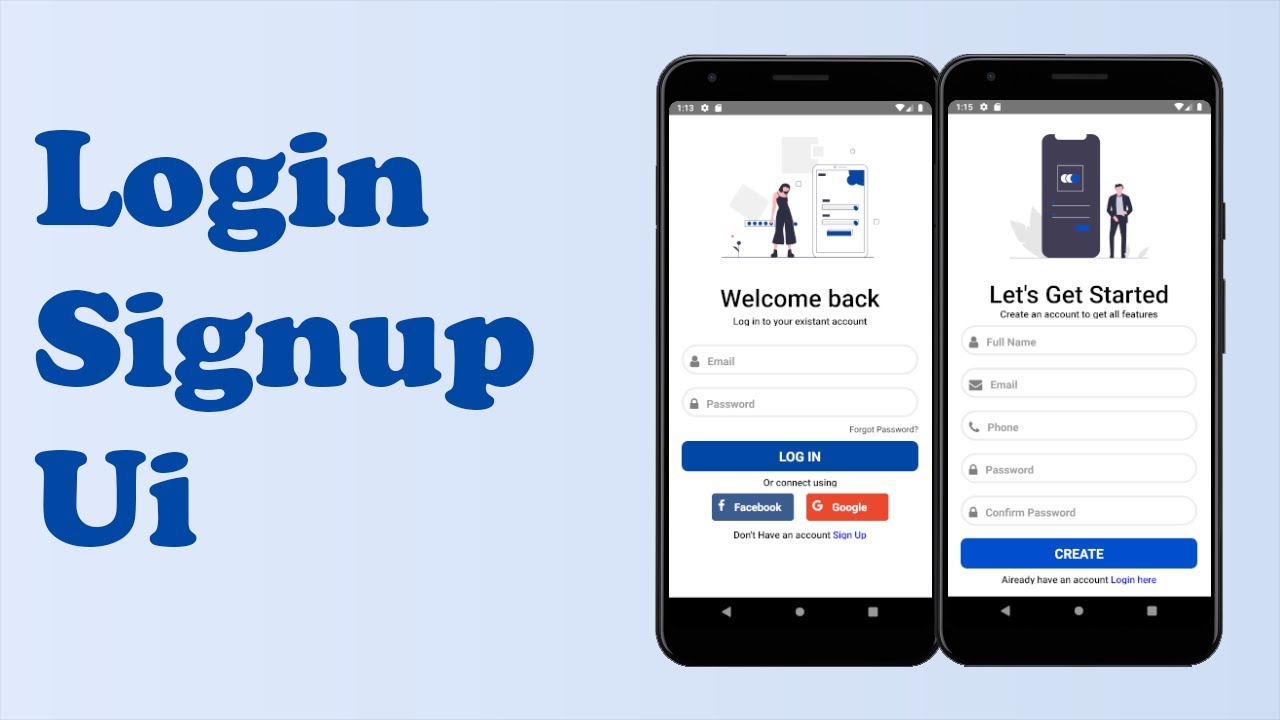 Login & Signup Ui Design in React Native - Speed Code - YouTube